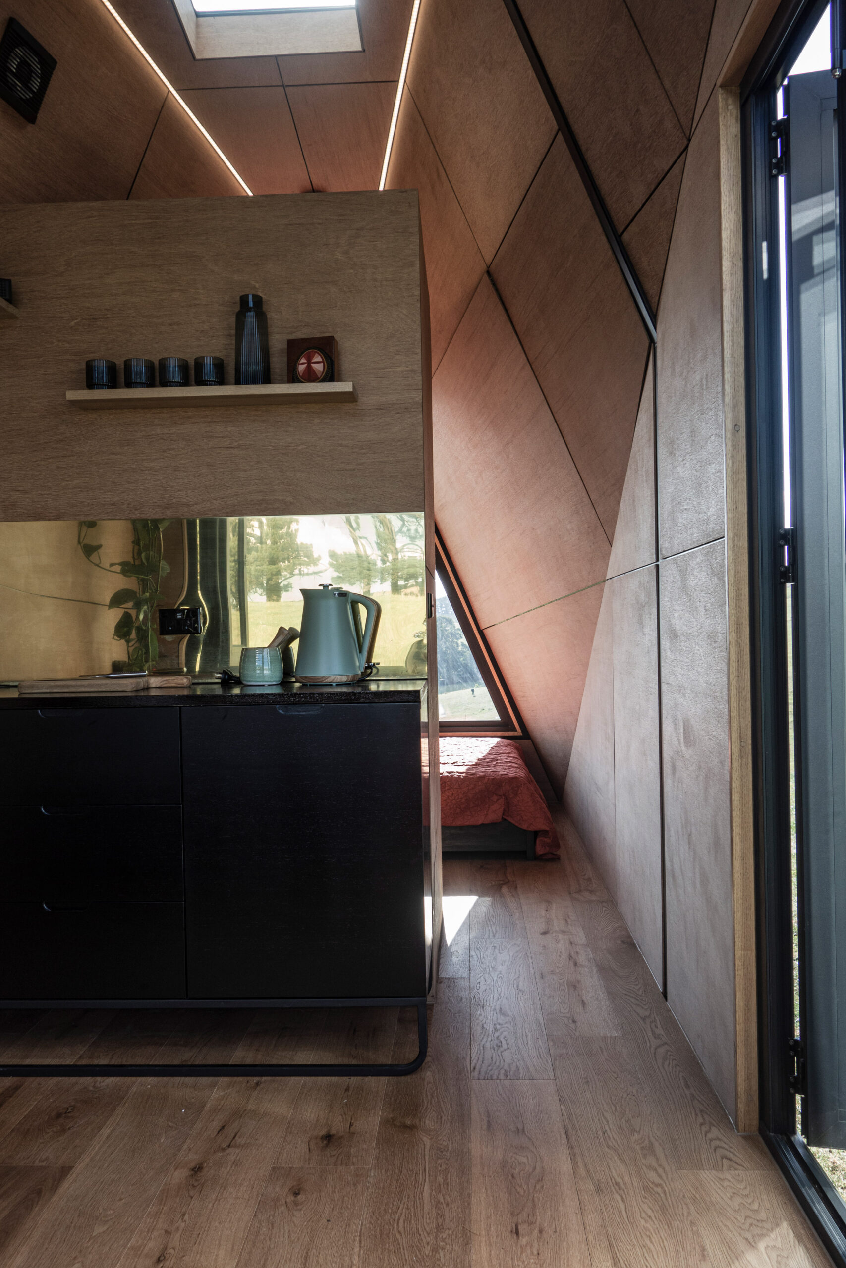 Geometric Shaped Black Tiny House