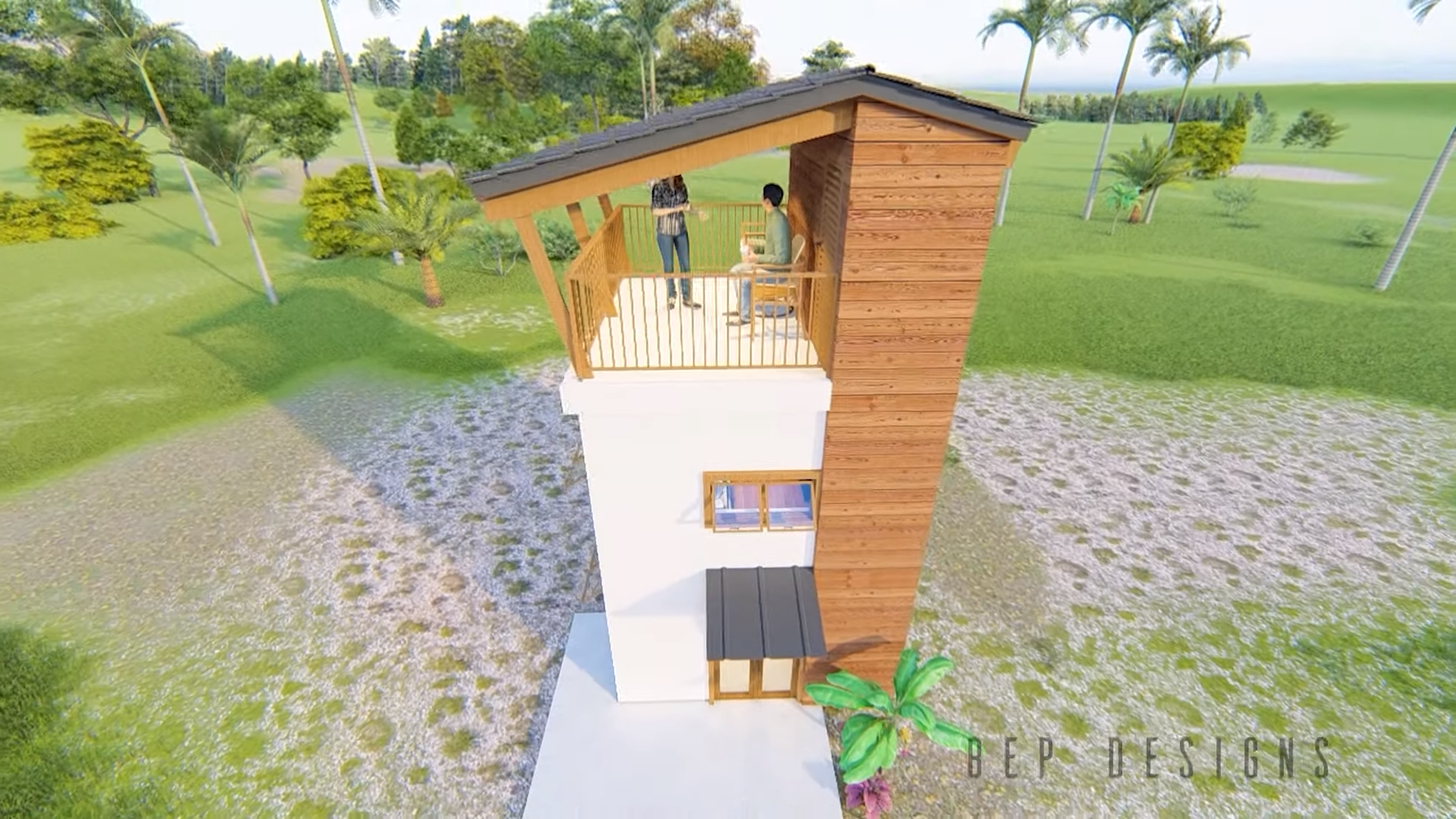 3x3 Meter Three Storey Modern Tropical Tiny House